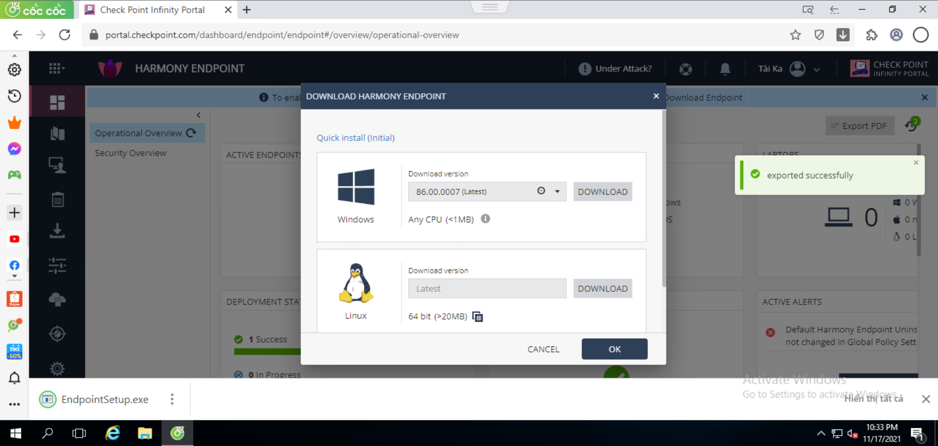 CheckPoint Harmony: Hướng dẫn cài đặt Harmony Endpoint cho máy Windows ...